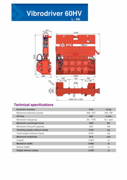 PTC VIBRODRIVER 60HV - DRILLING MINING CONCEPTS